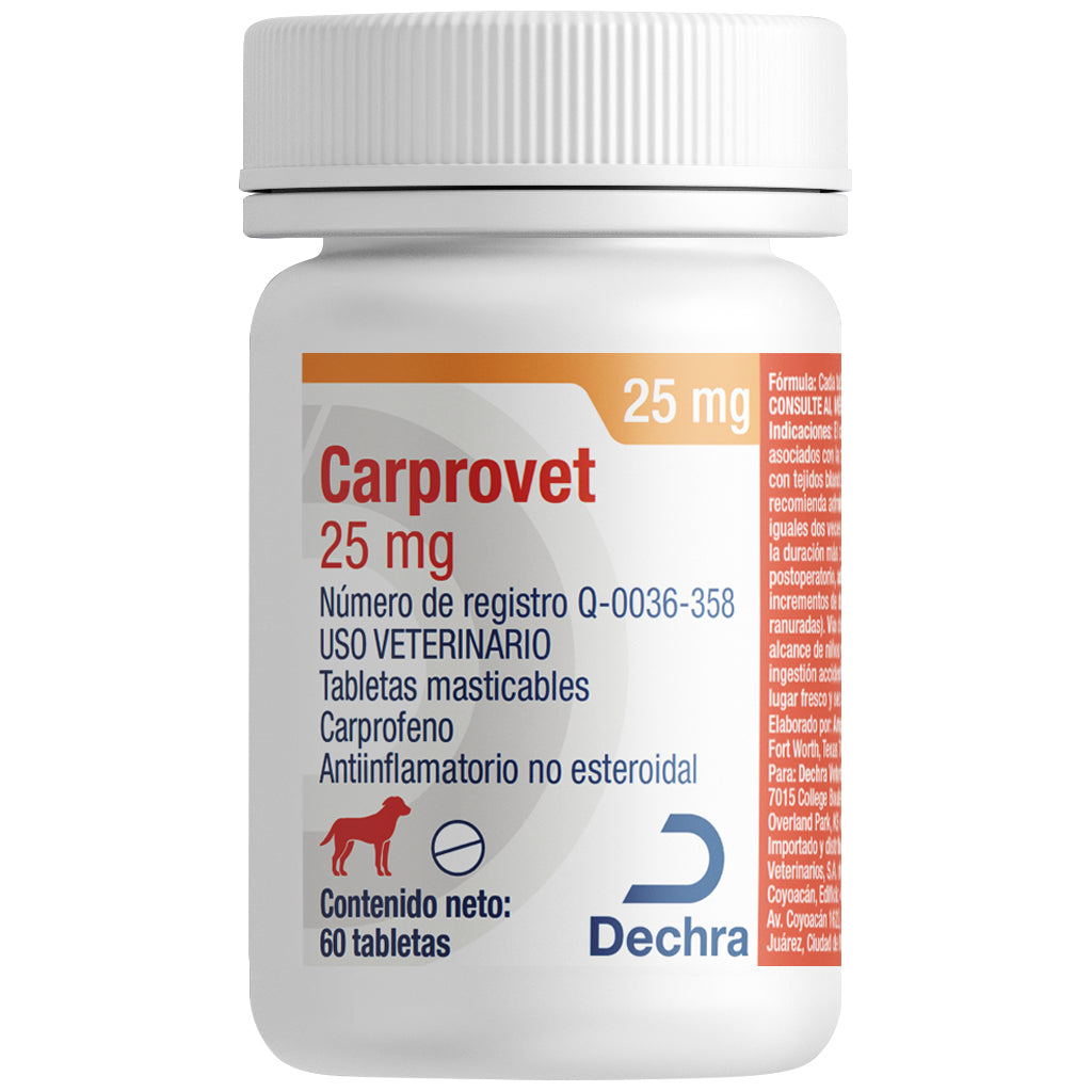 Carprovet 25 mg con 60 tabletas - Dechra – Chivali Mx