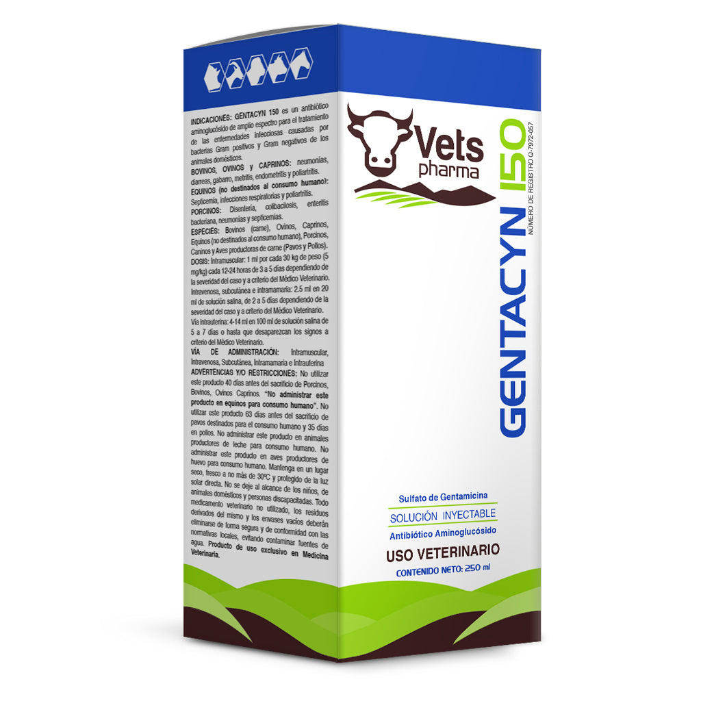 gentacyn 150 250ml – Vets pharma – Chivali Mx